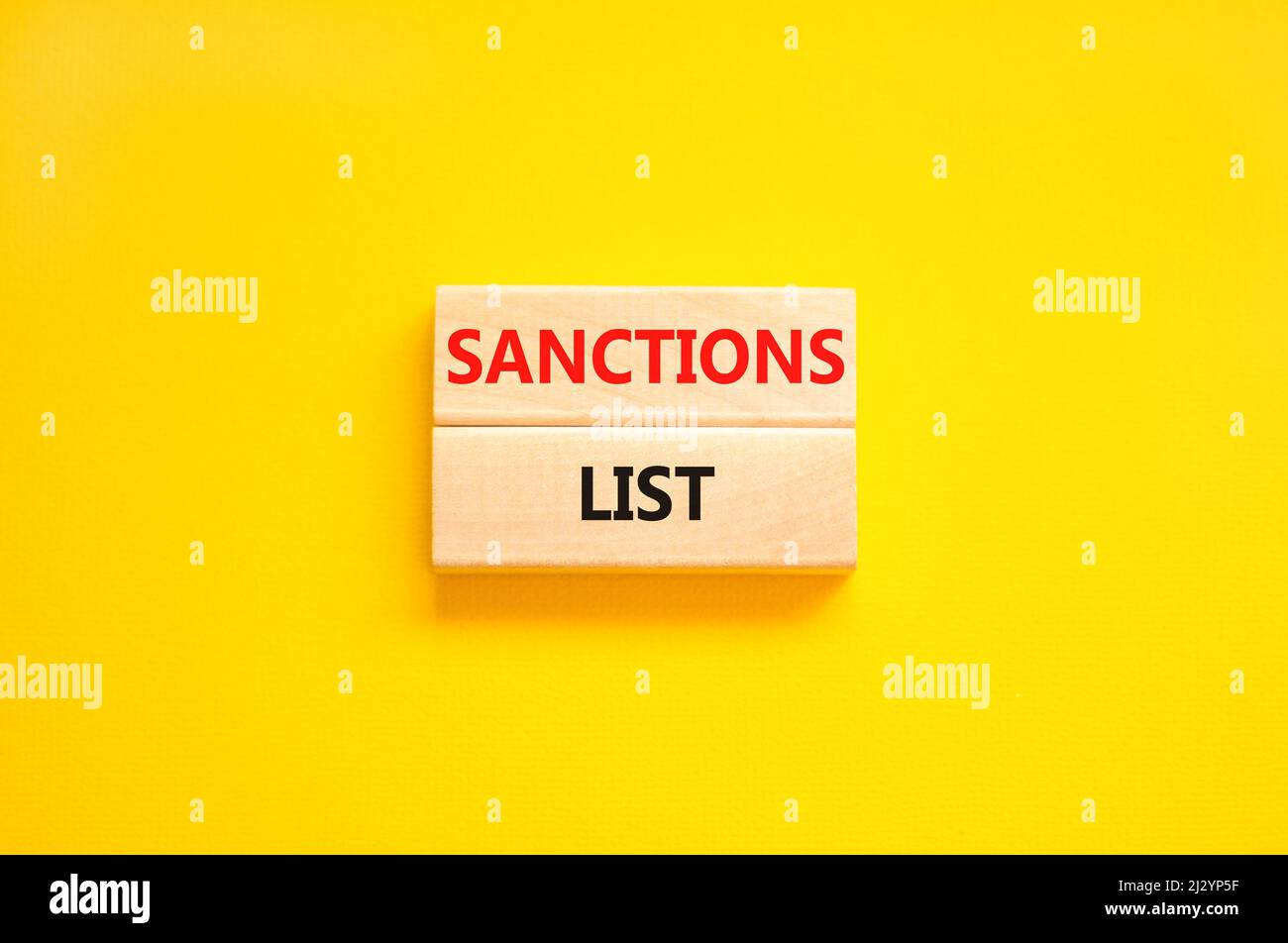 Sanctions list symbol. Wooden blocks with concept words Sanctions list ...