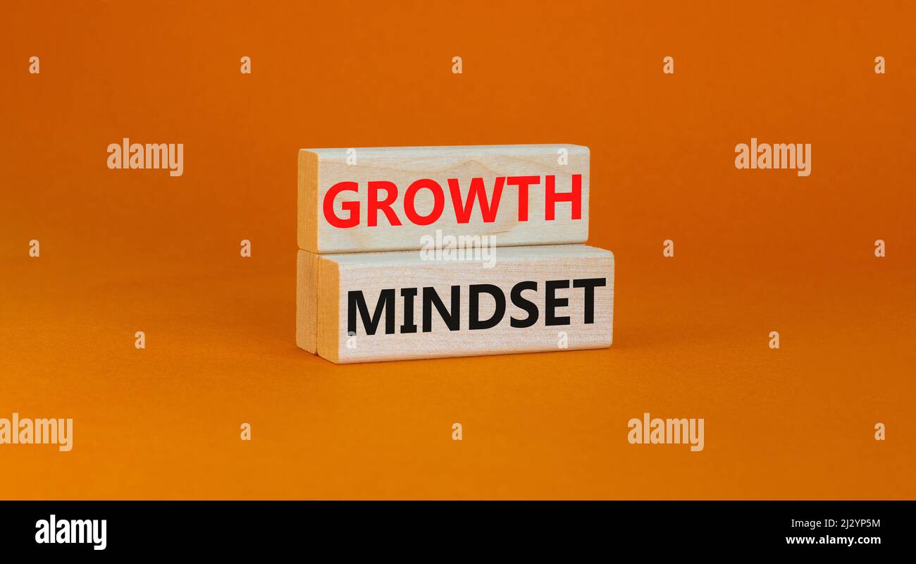 Growth mindset symbol. Wooden blocks with concept words Growth mindset ...