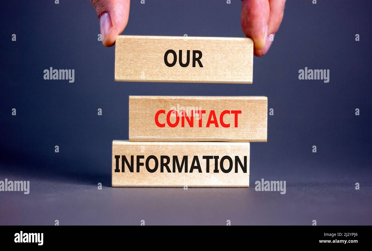 Our contact information symbol. Concept words Our contact information ...