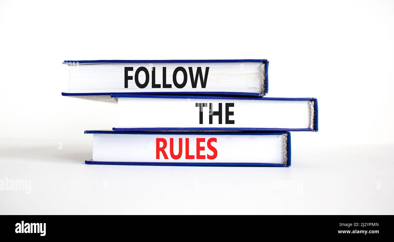 Follow the rules symbol. Concept words Follow the rules on books ...