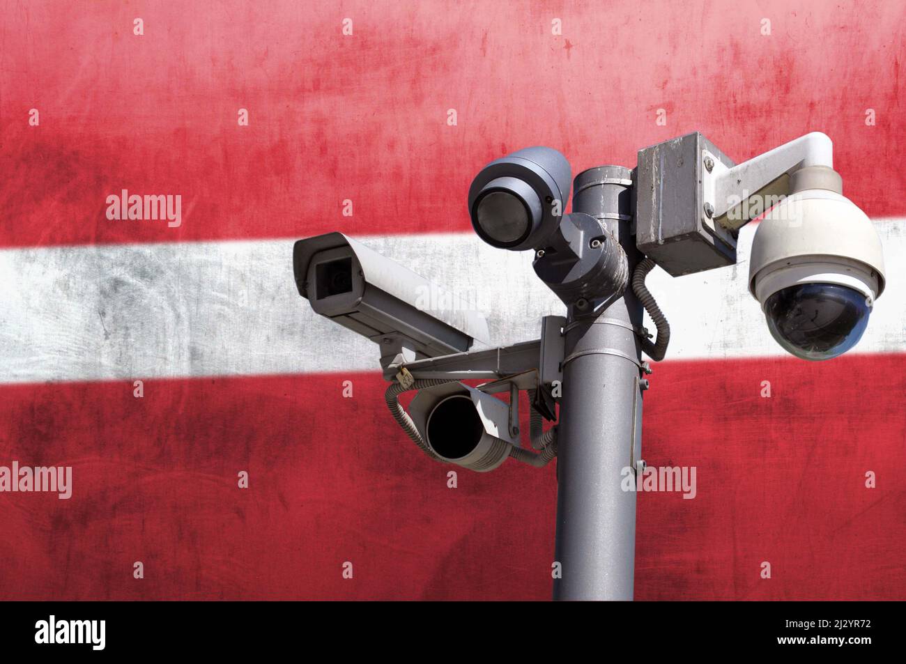 Closed circuit camera Multi-angle CCTV system against the background of ...