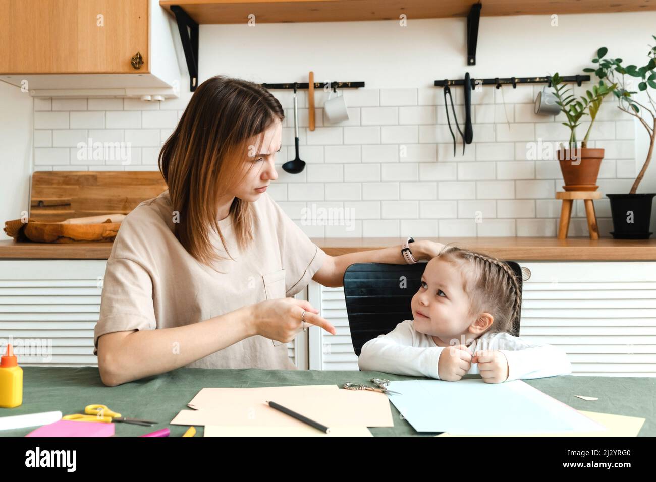 Angry mother and homework hi-res stock photography and images - Alamy