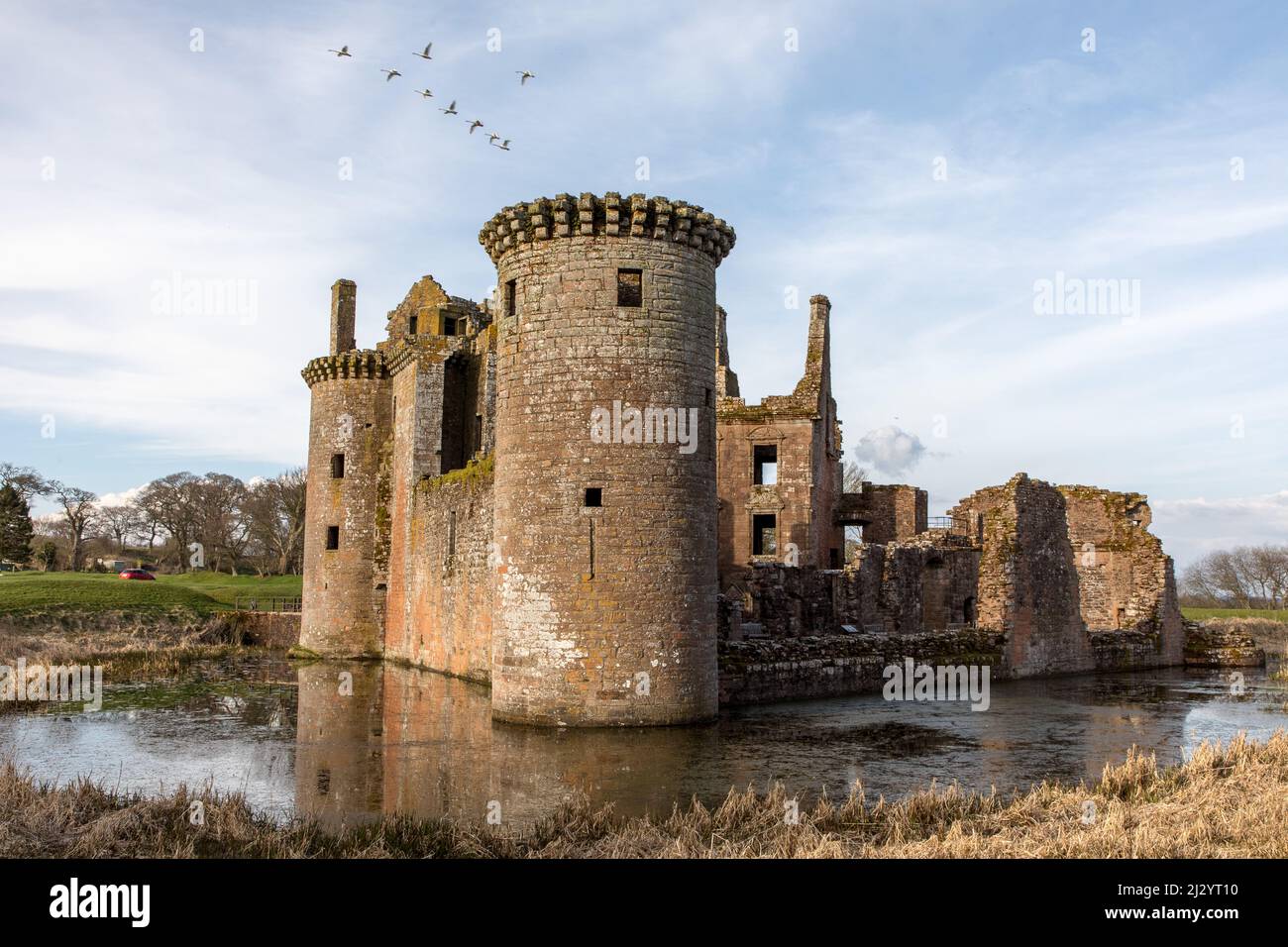 Caerlaverock Castle, triangular moated castle, Dumfries and Galloway ...