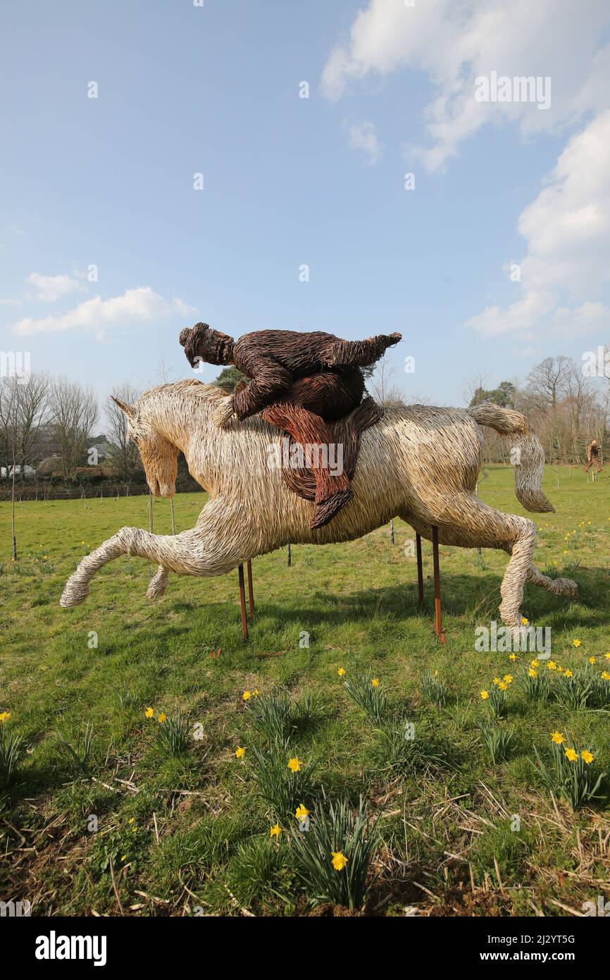 Robert Burns Cottage, Alloway, Ayr, Scotland,. Willow art work ...