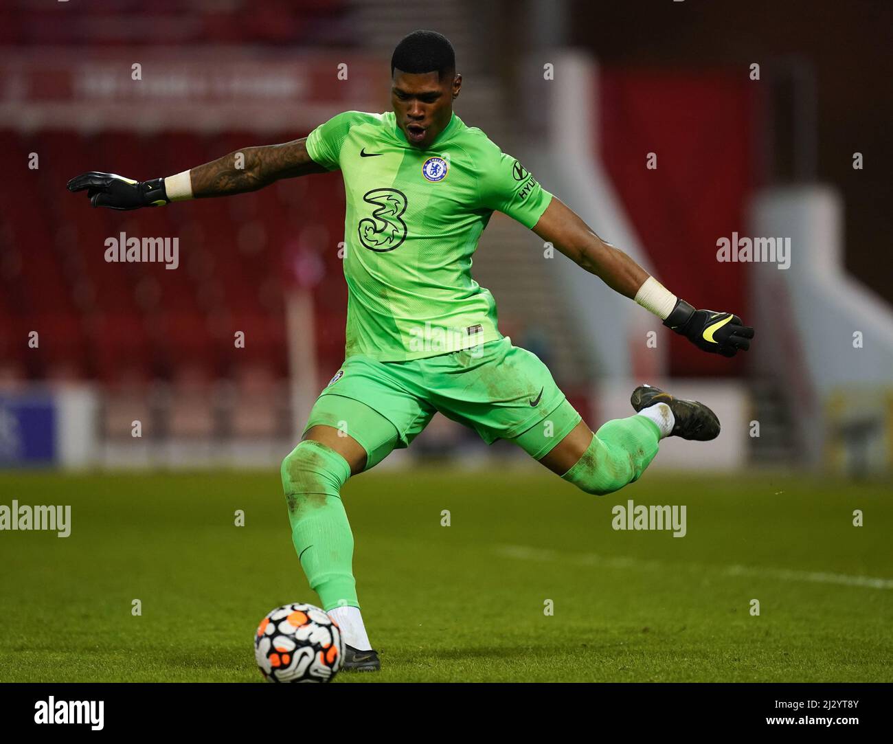 Chelsea goalkeeper Prince Adegoke during the FA Youth Cup semi final ...