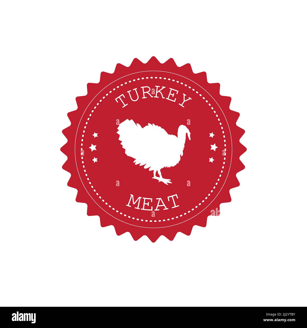 Vector flat retro red round logo with turkey silhouette isolated on ...
