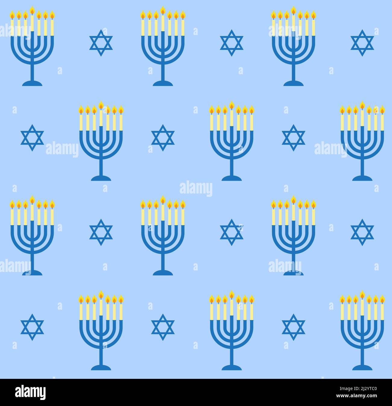 Vector seamless pattern of flat cartoon Hanukah candles and jewish ...