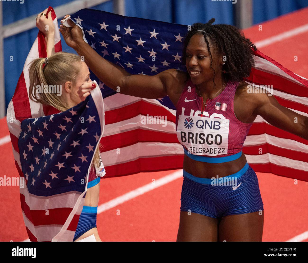 Mikiah Brisco and Marybeth Sant-Price USA celebrate after competing in ...