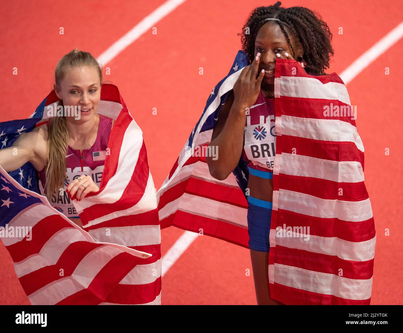Mikiah Brisco and Marybeth Sant-Price USA celebrate after competing in ...