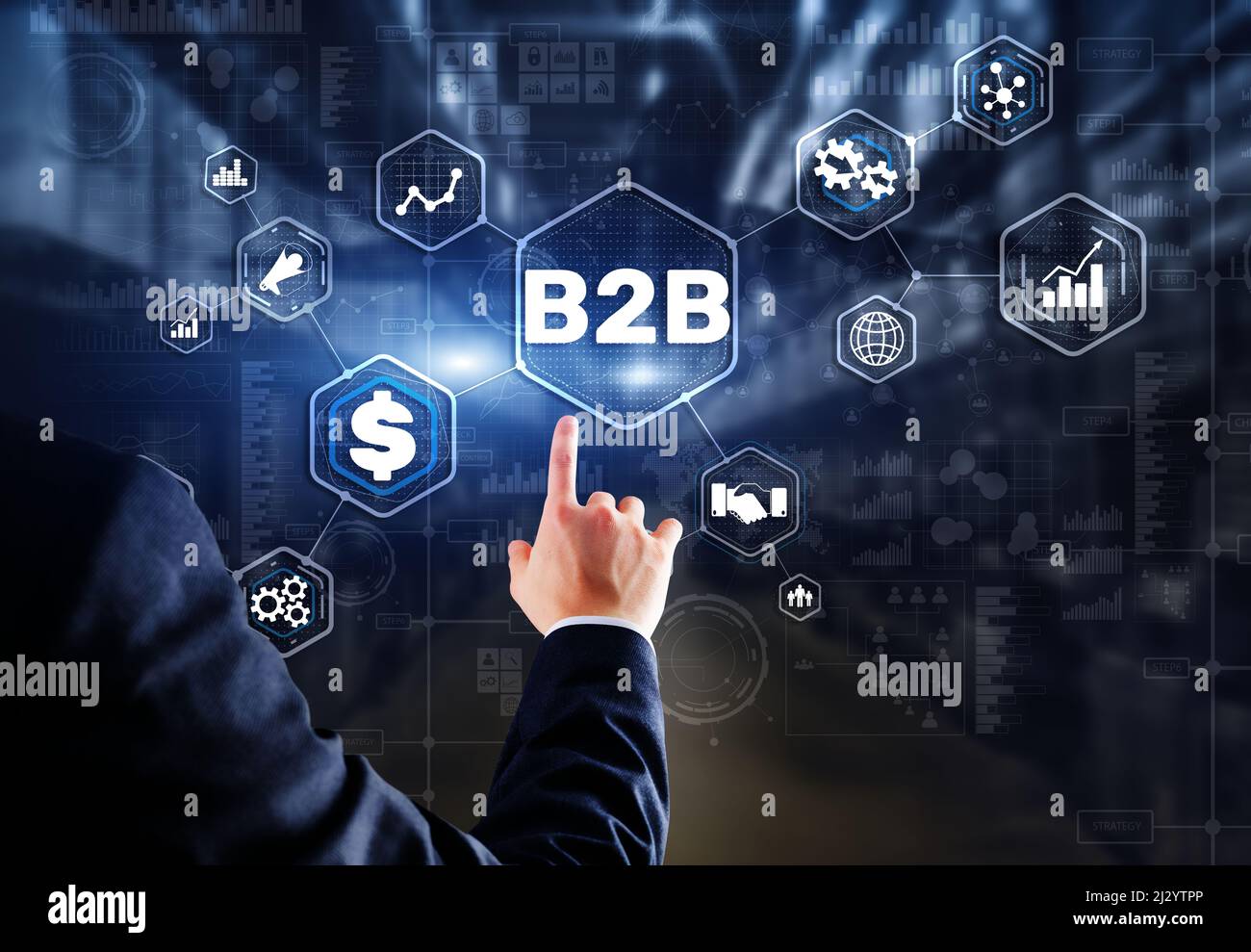 B2B Business Technology Marketing Company Commerce concept. Business to ...