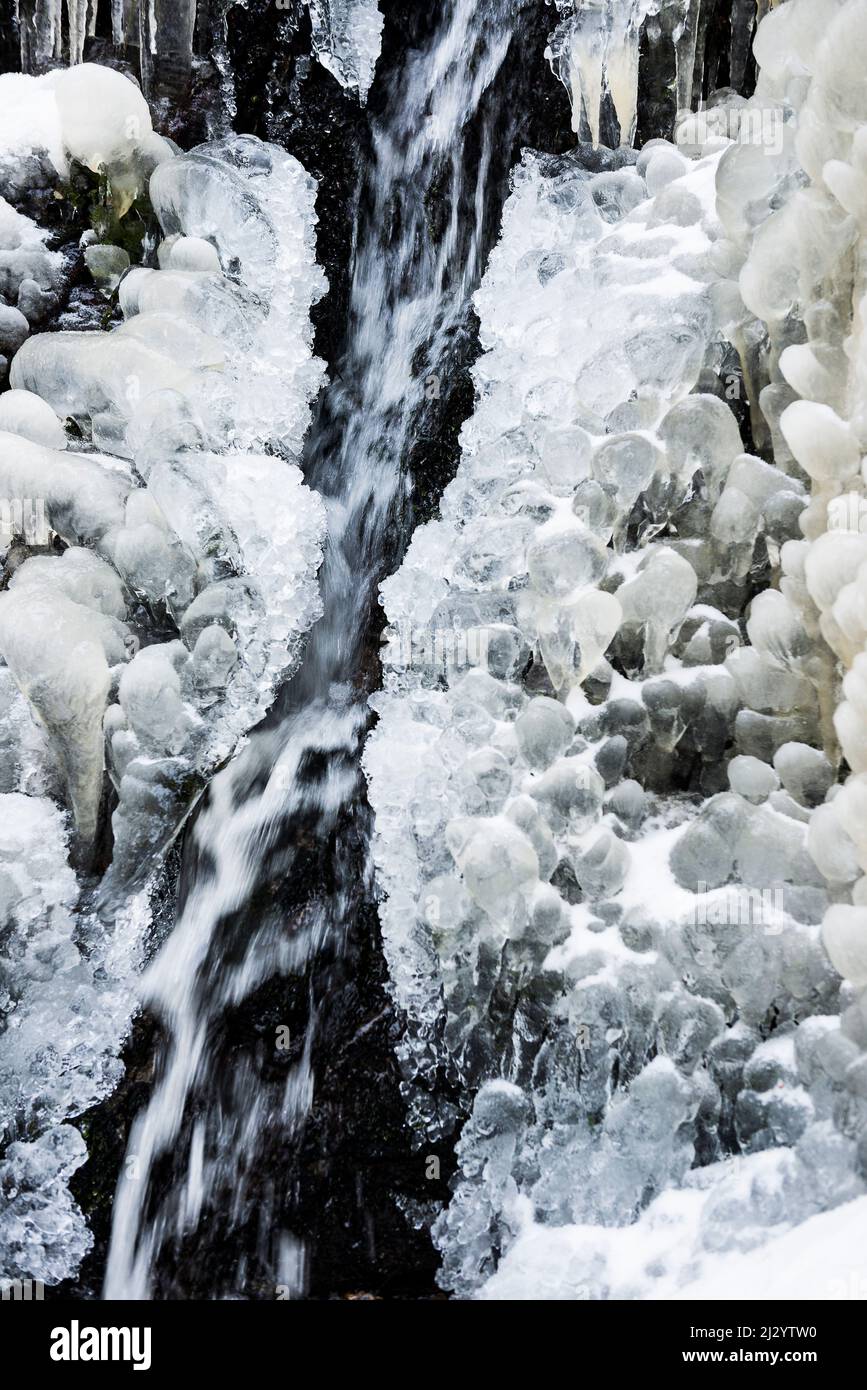 frozen waterfall, Ravennaschlucht, winter, near Hinterzarten, Black ...
