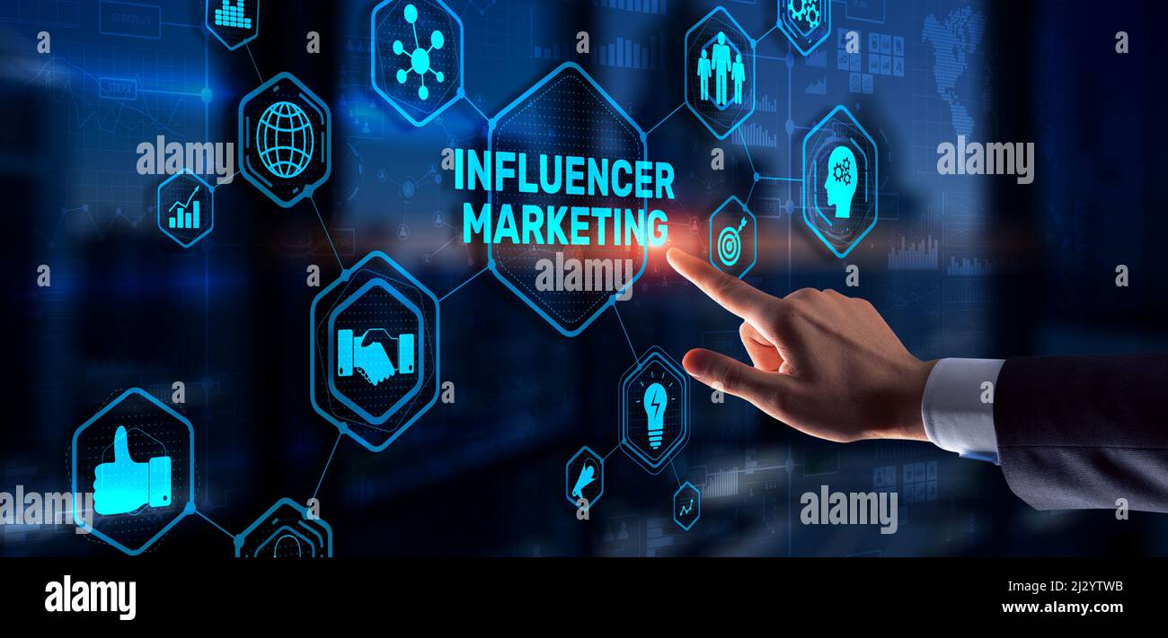 Influencer marketing concept. Business Internet concept Stock Photo - Alamy