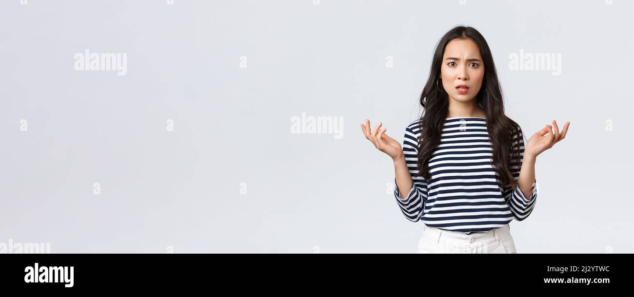 Lifestyle, people emotions and casual concept. Confused disappointed ...