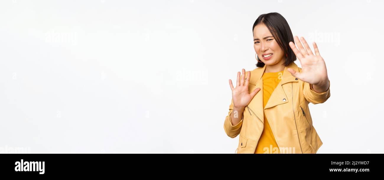 Blocking light with hands and woman hi-res stock photography and images ...