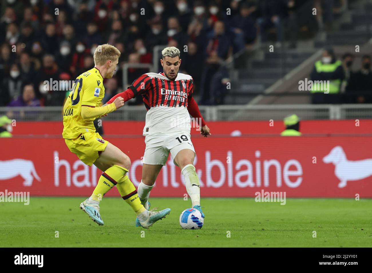 Theo Hernandez of AC Milan in action during the Serie A 2021/22 ...