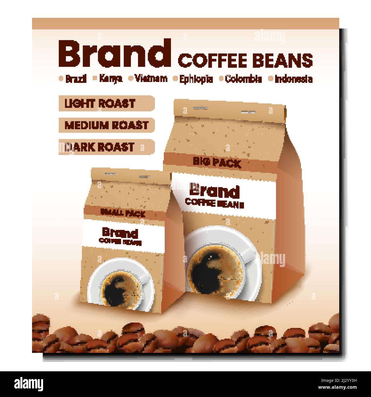 Coffee Beans Product Promotional Poster Vector Stock Vector Image & Art ...