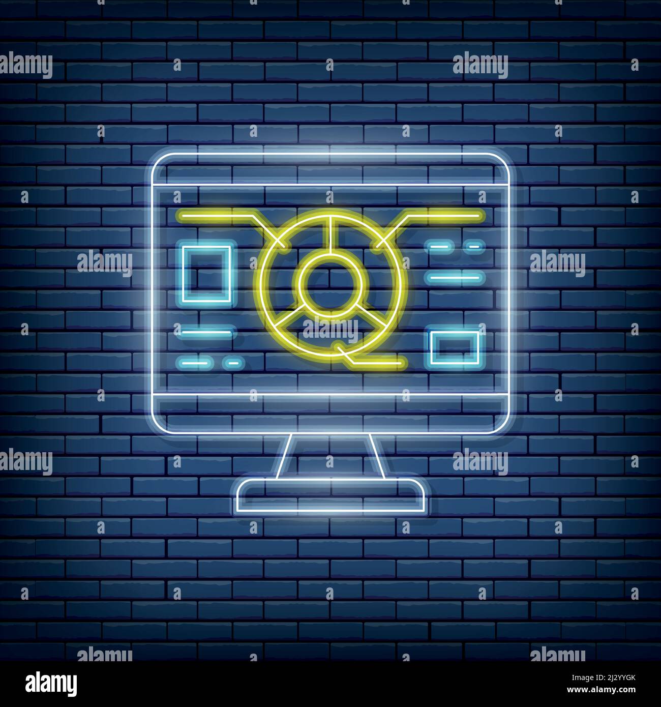Vector graph diagram, programming, seo neon sign. Vector illustration ...