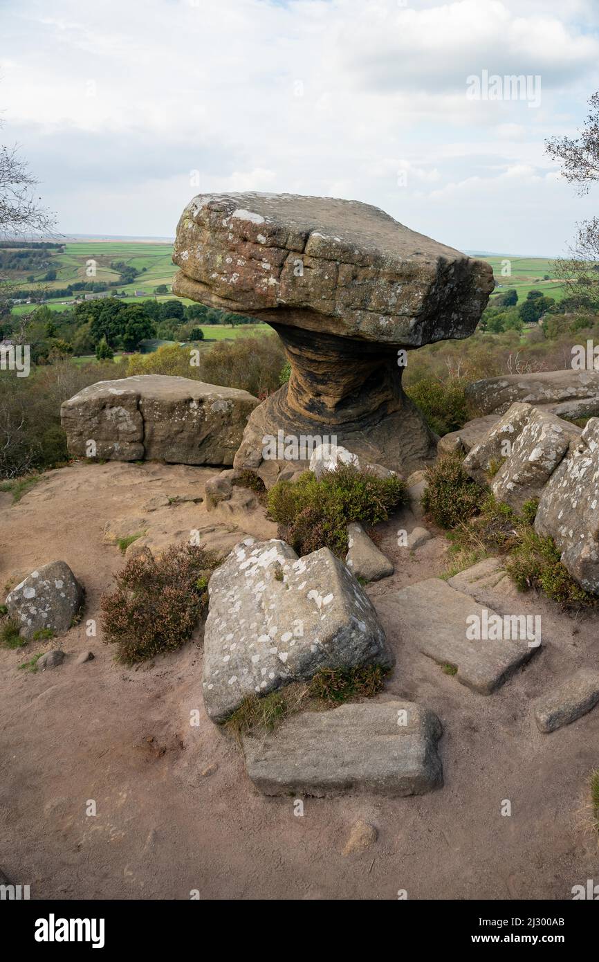 Rock formations in National Trust Brimham Rocks in UK Stock Photo - Alamy