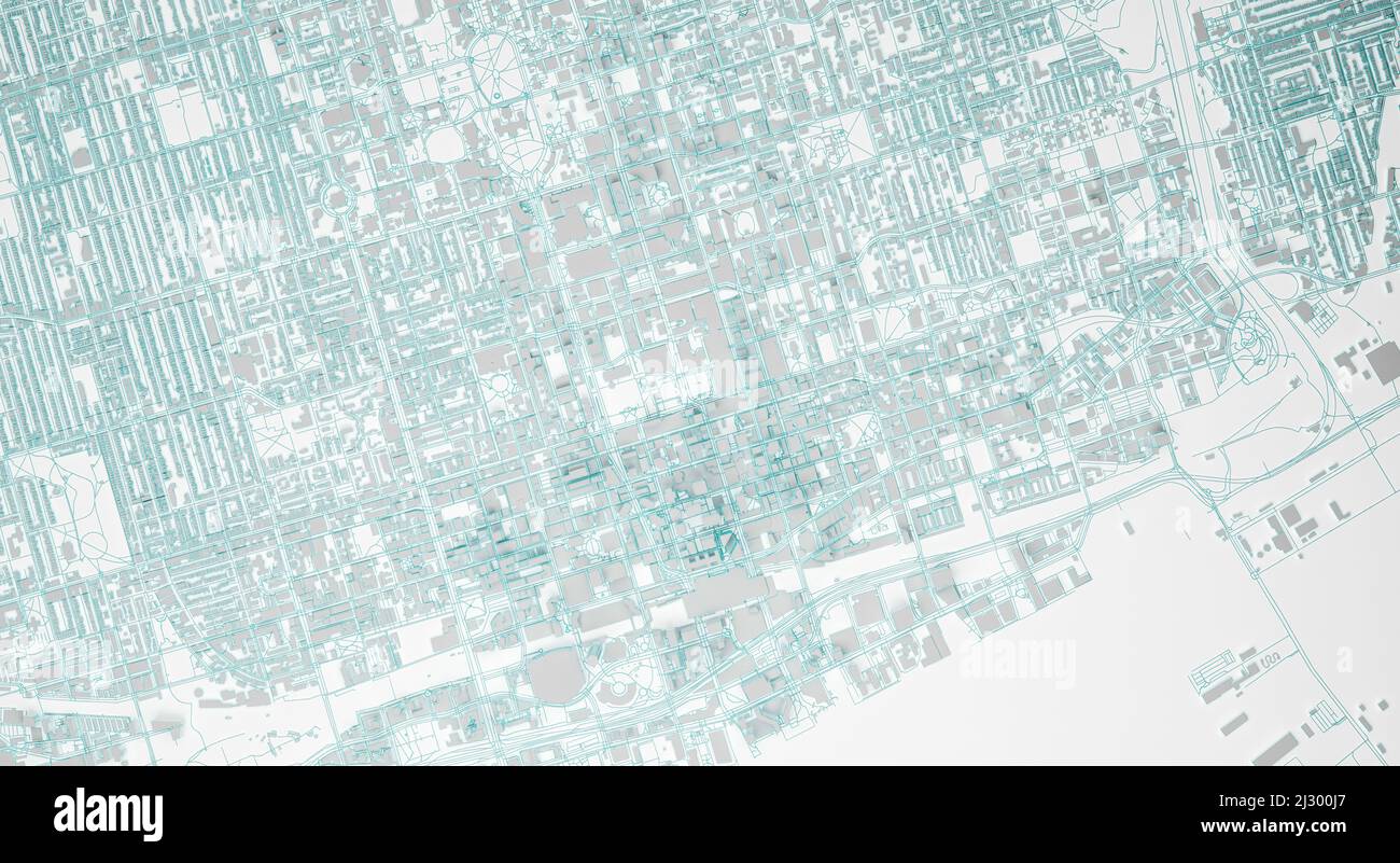 simplified map of the city of Toronto aerial view. 3d rendering Stock ...