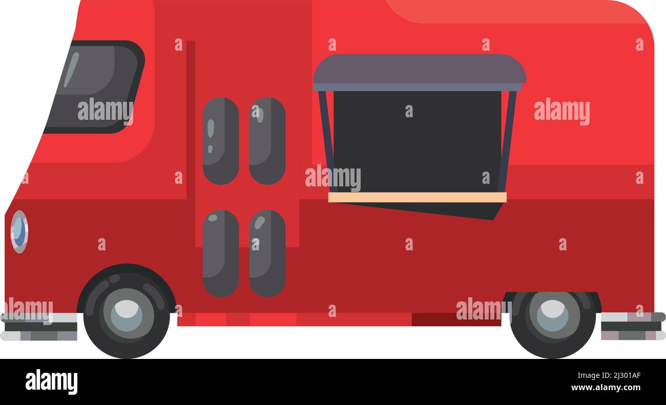 flat red food truck Stock Vector Image & Art - Alamy