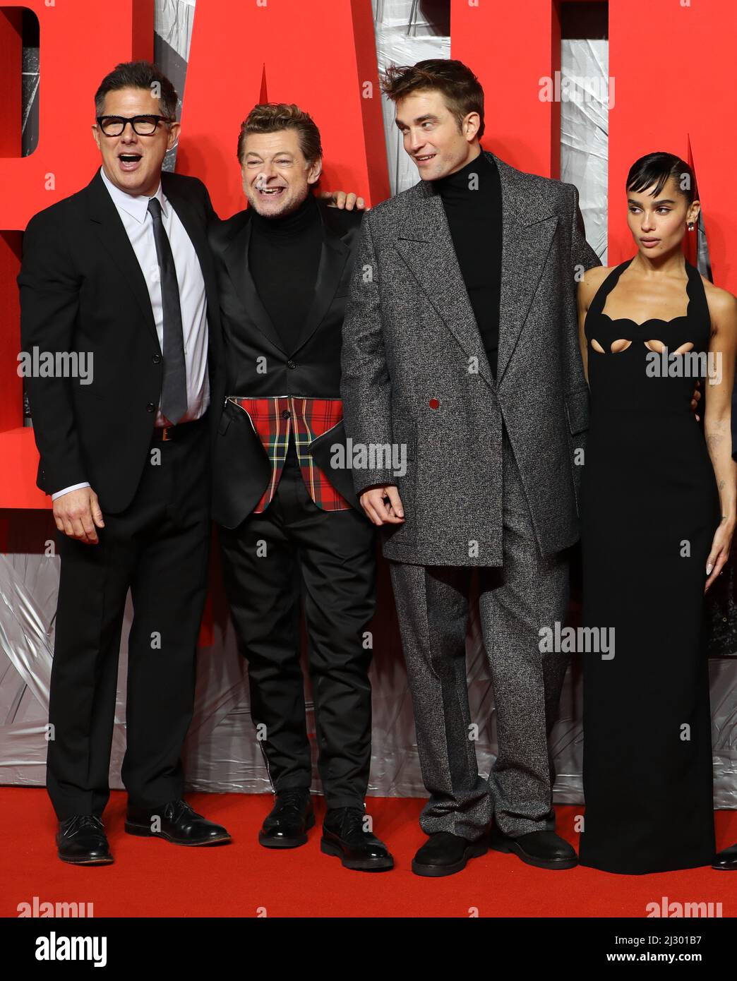 Dylan Clark, Andy Serkis, Robert Pattinson, Zoe Kravitz attend a ...