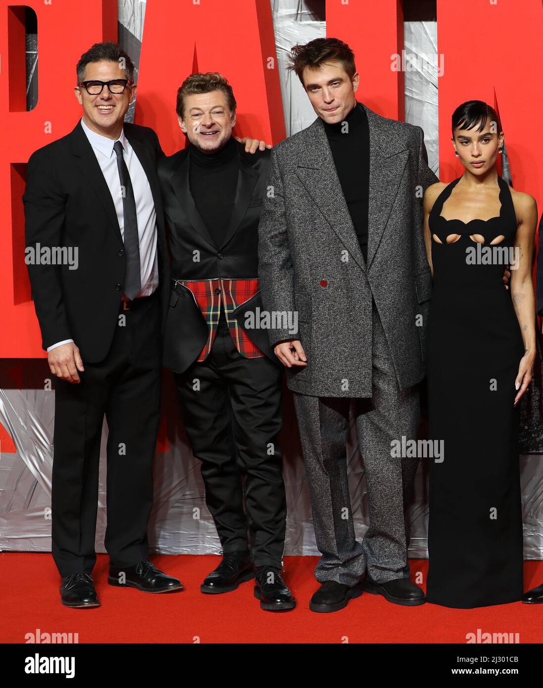 Dylan Clark, Andy Serkis, Robert Pattinson, Zoe Kravitz attend a ...