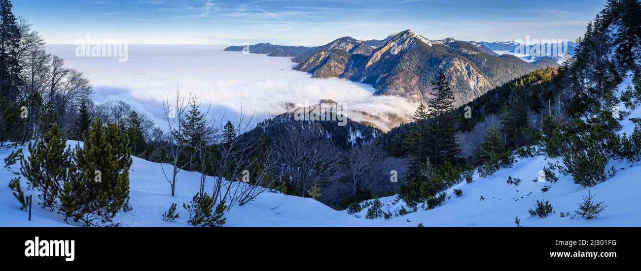 Temperature inversion in the Bavarian Alps, Kochel am See, Bavaria ...