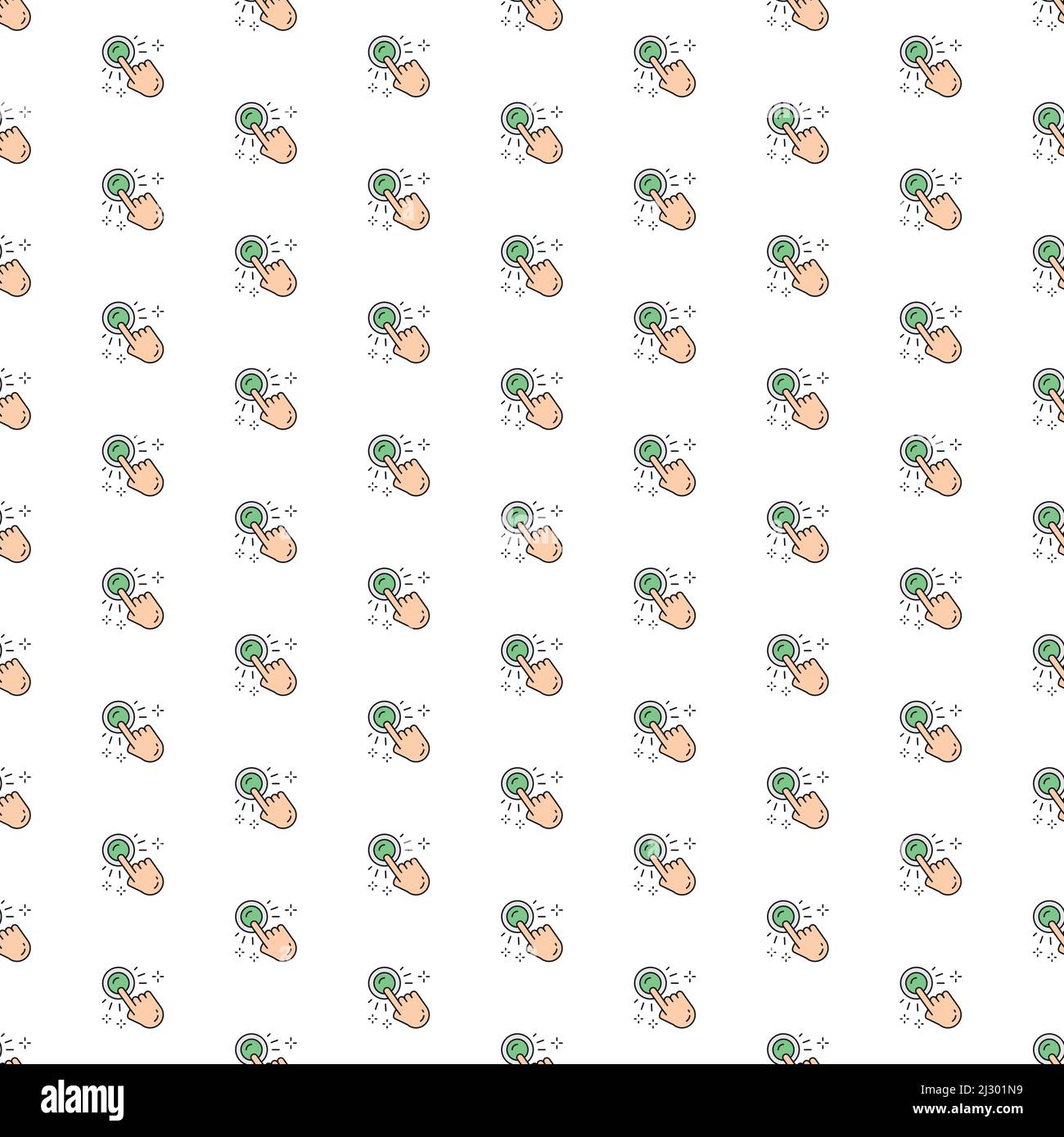Vector hand click, button press, finger touch pattern with various ...