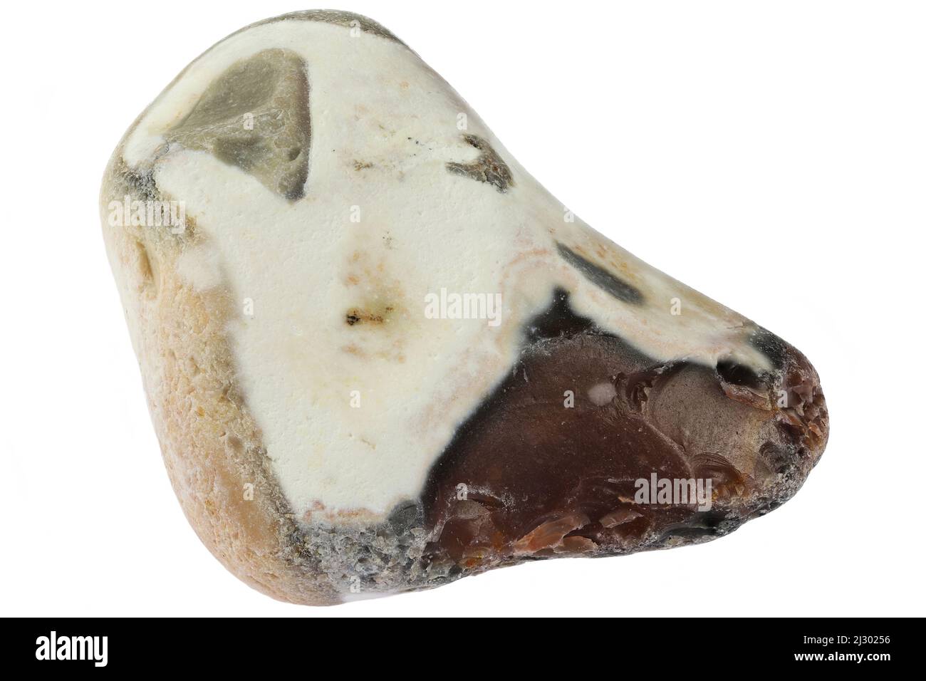 flint from Heligoland, Germany isolated on white background Stock Photo ...