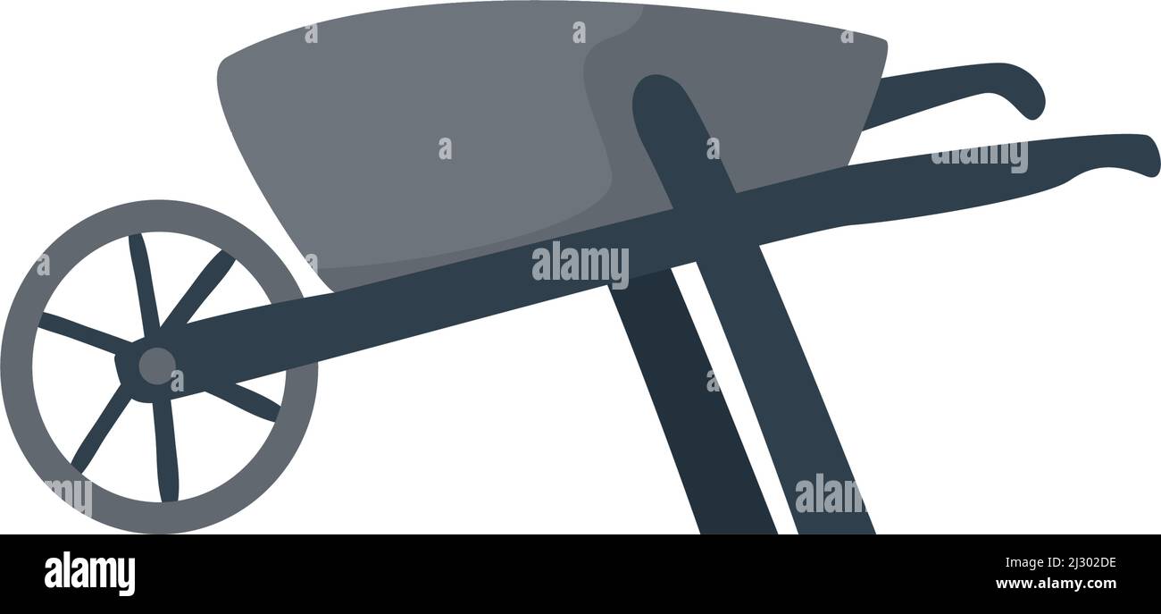 flat gray wheelbarrow design Stock Vector Image & Art - Alamy