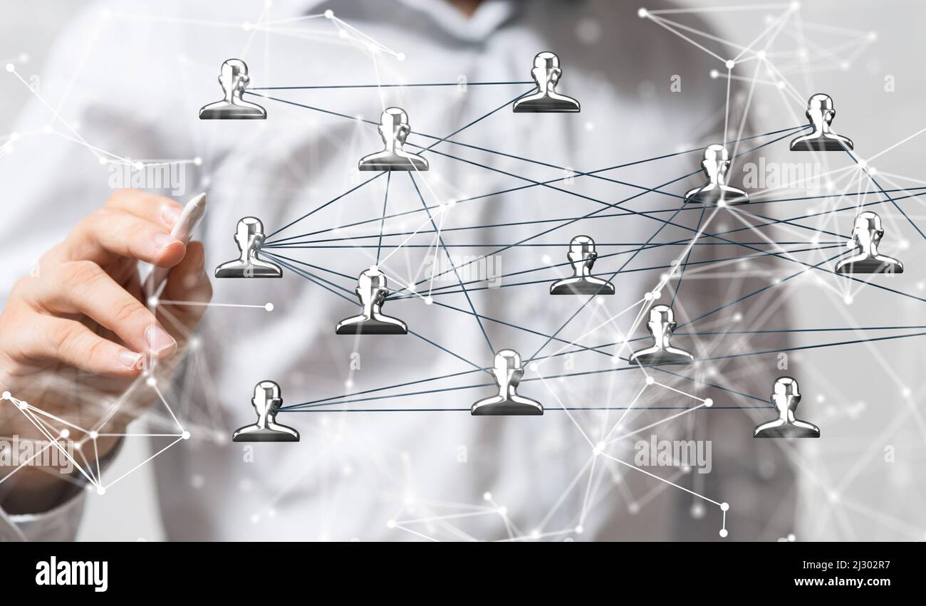 An illustration of organization chart team - network concept Stock ...