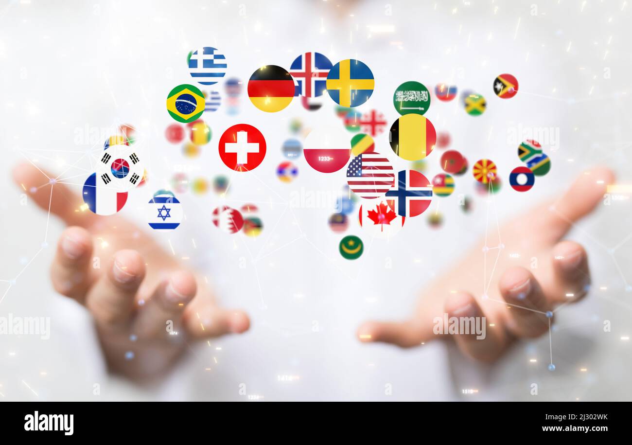 An illustration of all official national flags of the world Stock Photo ...