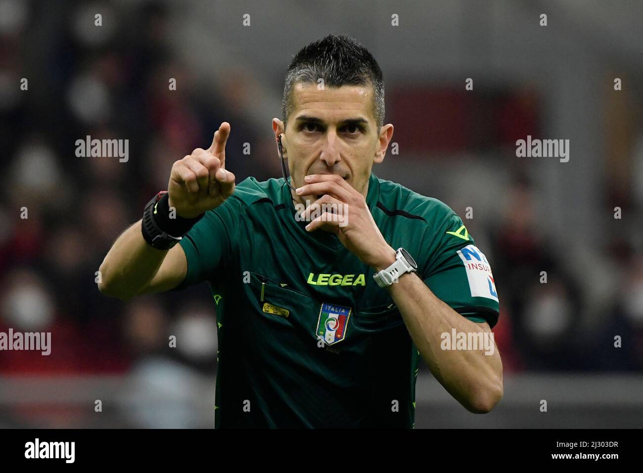 Milano, Italy. 04th Apr, 2022. Referee Livio Marinelli during the Serie ...