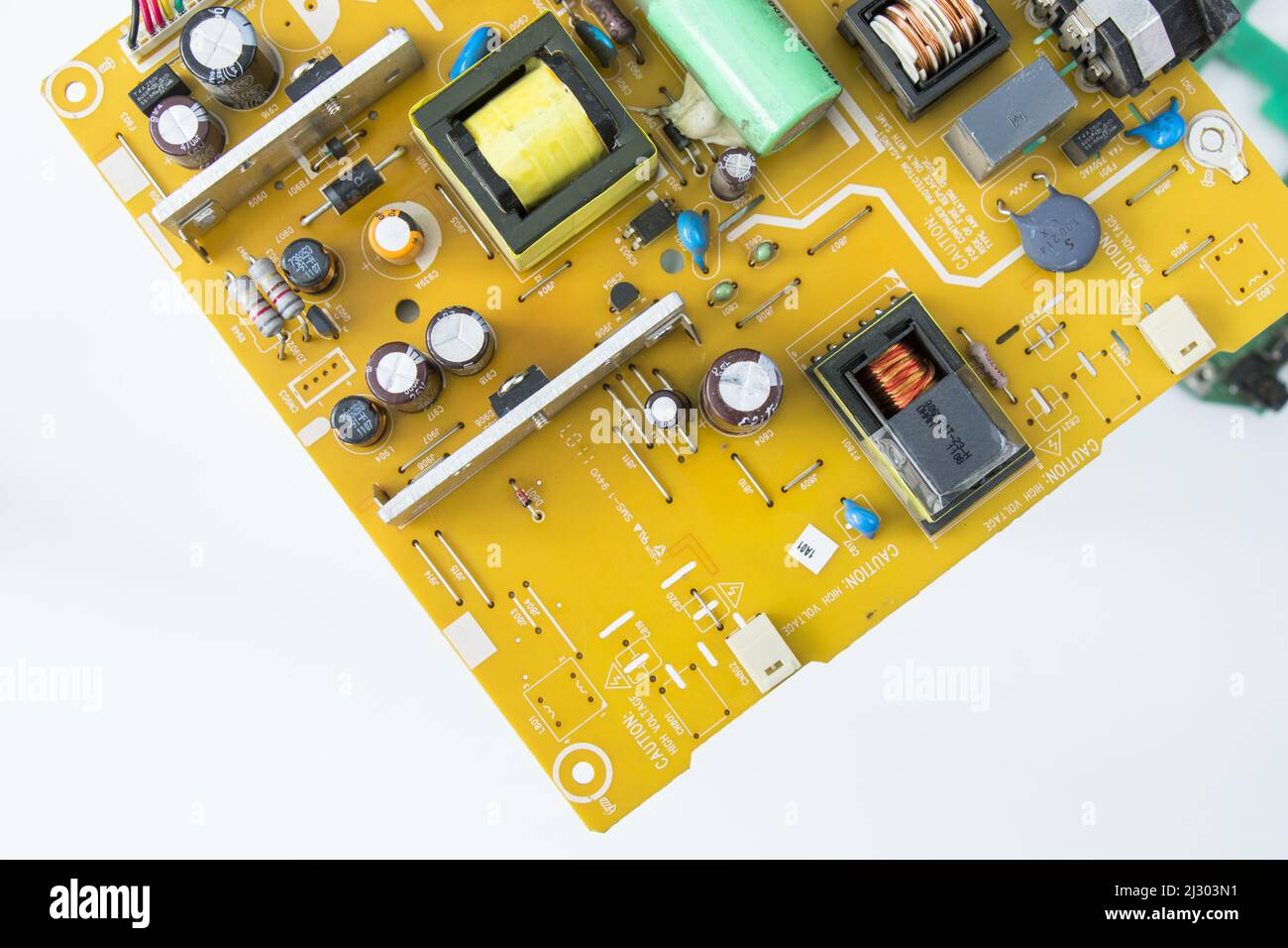 A closeup of an Electronic motherboard and isometric processor and ...