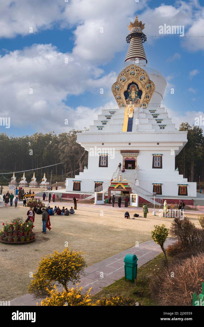India, Dehradun. Stupa of the Buddhist Temple of Dehradun and ...