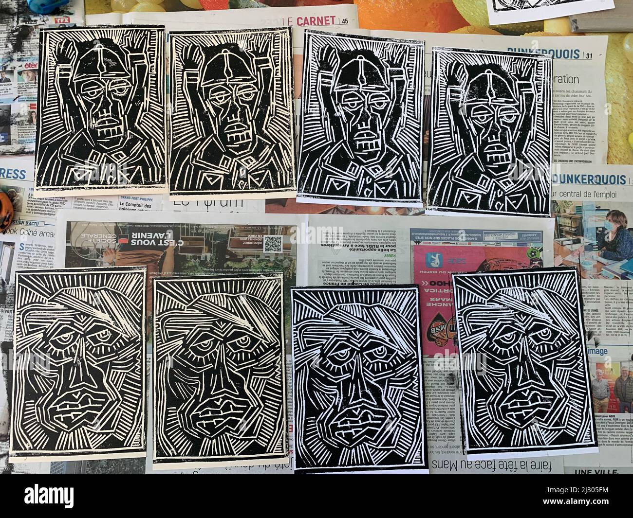 Linocuts hi-res stock photography and images - Alamy