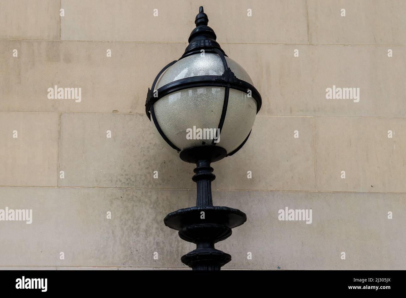 Spherical street lamp, outside St George's Hall, Liverpool Stock Photo ...