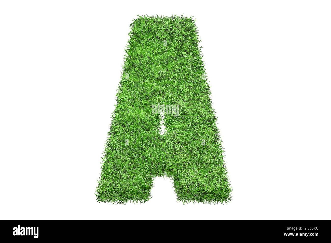 Green Grass Letter A. Alphabet Isolated On White Background. Font For ...