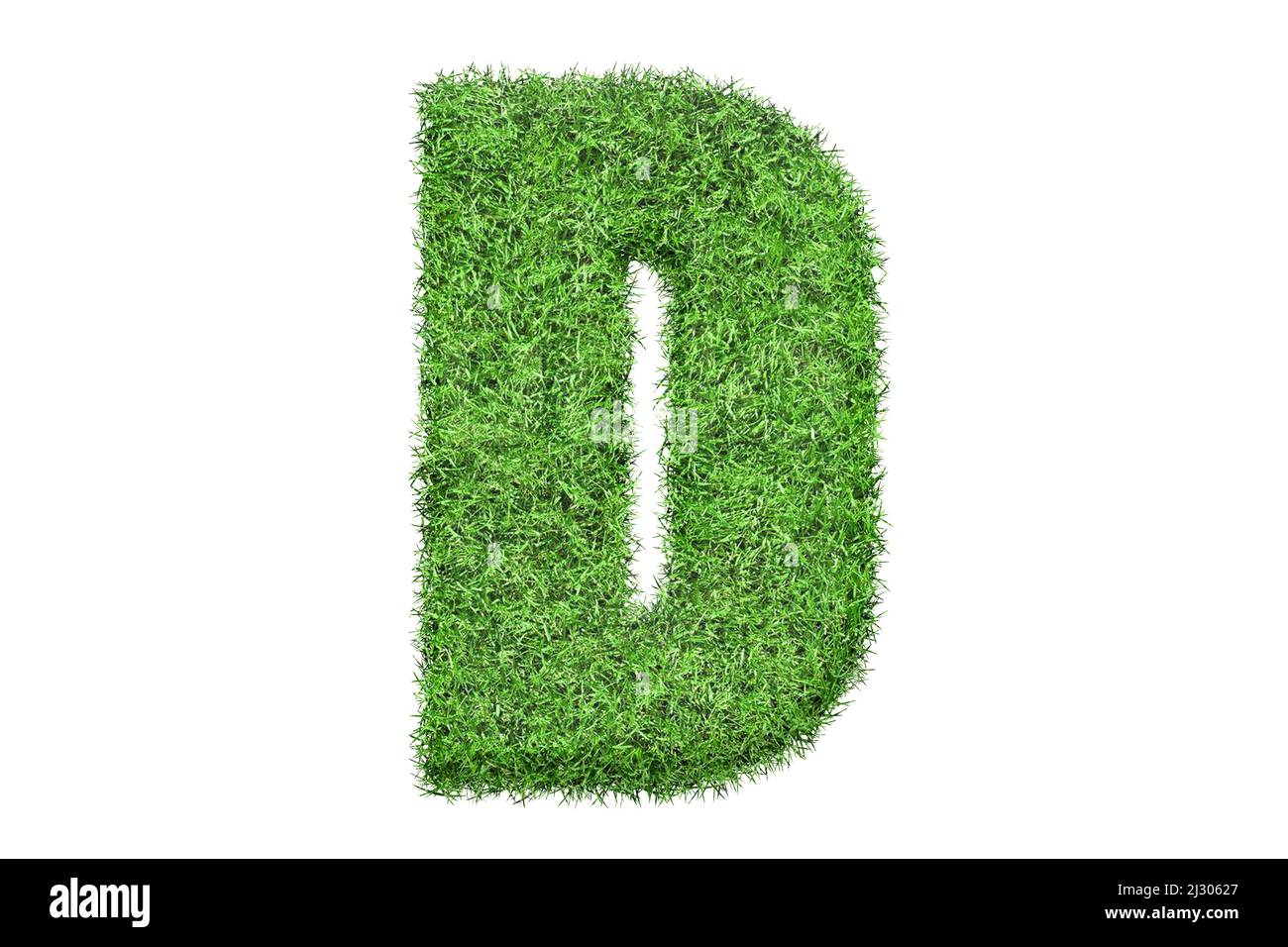 Green Grass Letter D. Alphabet Isolated On White Background. Font For ...