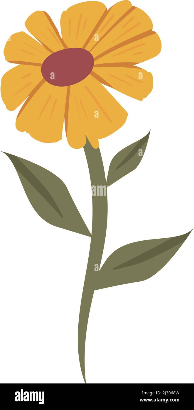 cute flat sunflower design Stock Vector Image & Art - Alamy