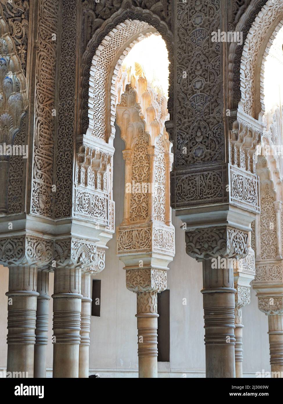The details of the Islamic design on the column of old historical ...