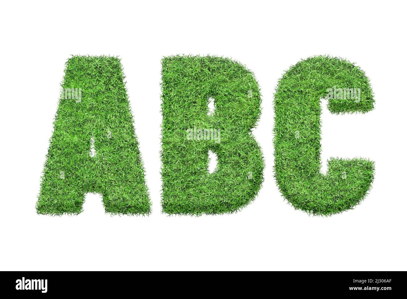 A B C Green Grass Letter Alphabet Isolated On White Background. Font ...