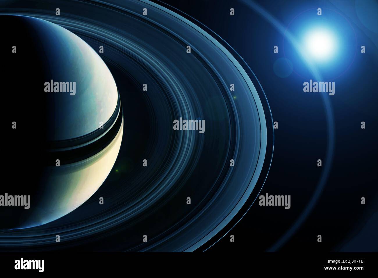Planet Saturn, with rings. Elements of this image furnished by NASA ...