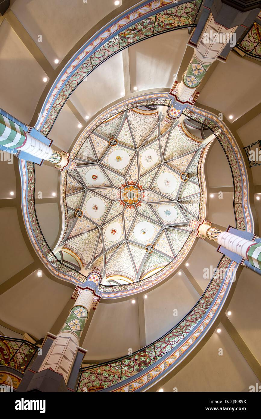 Regional court Halle, magnificent staircase, Halle, Saxony-Anhalt ...