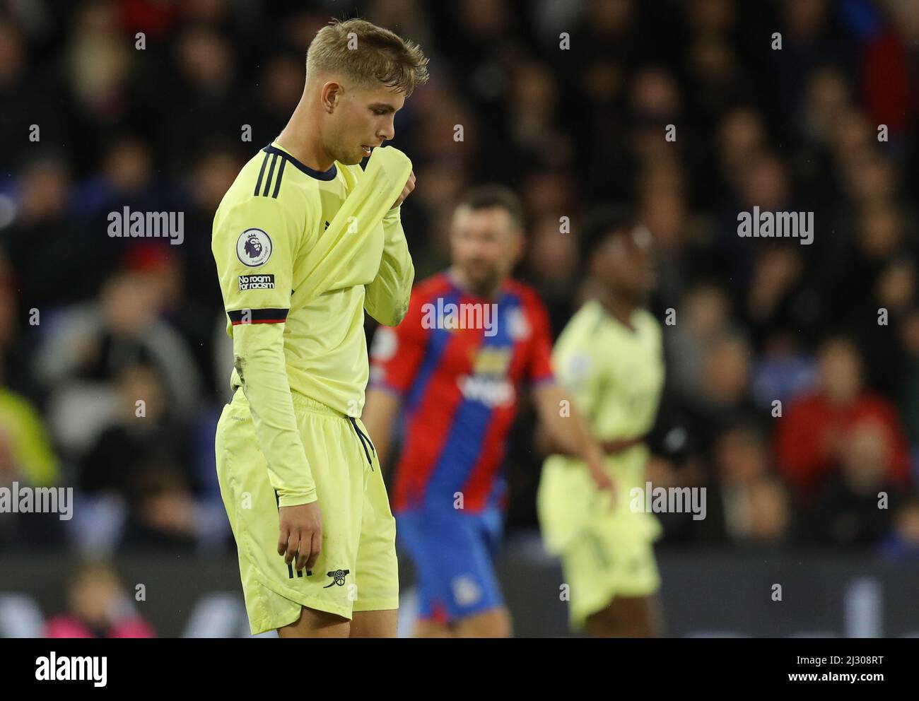 London, England, 4th April 2022. Emile Smith Rowe of Arsenal looks ...