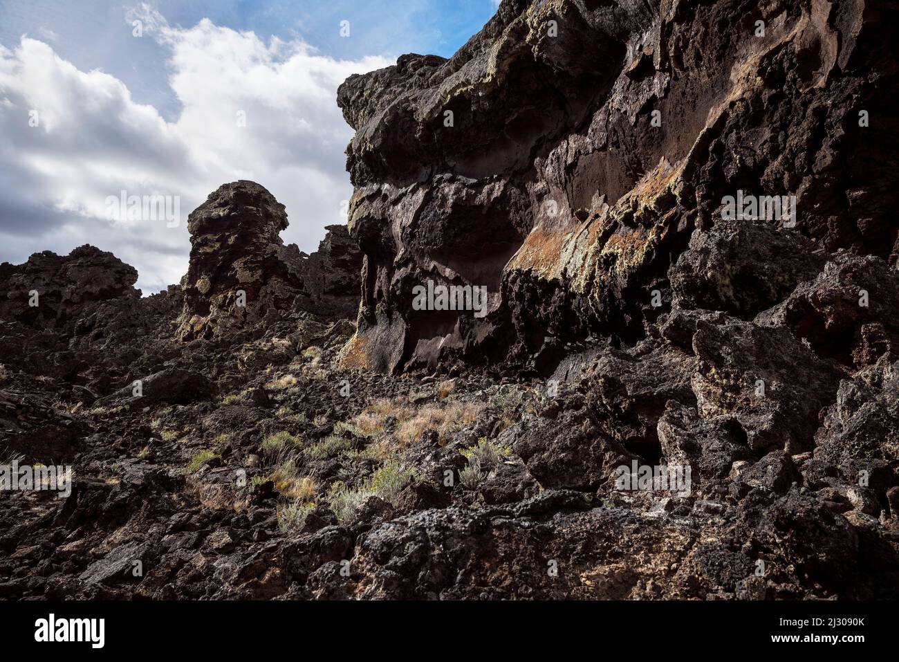 Lava rocks in the volcanic field of Pali Aike National Park, Patagonia ...
