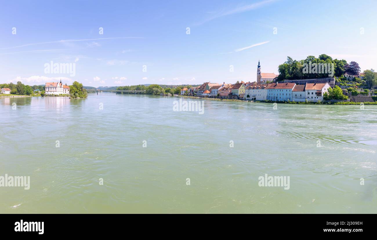 Schärding and Neuhaus am Inn Castle Stock Photo - Alamy