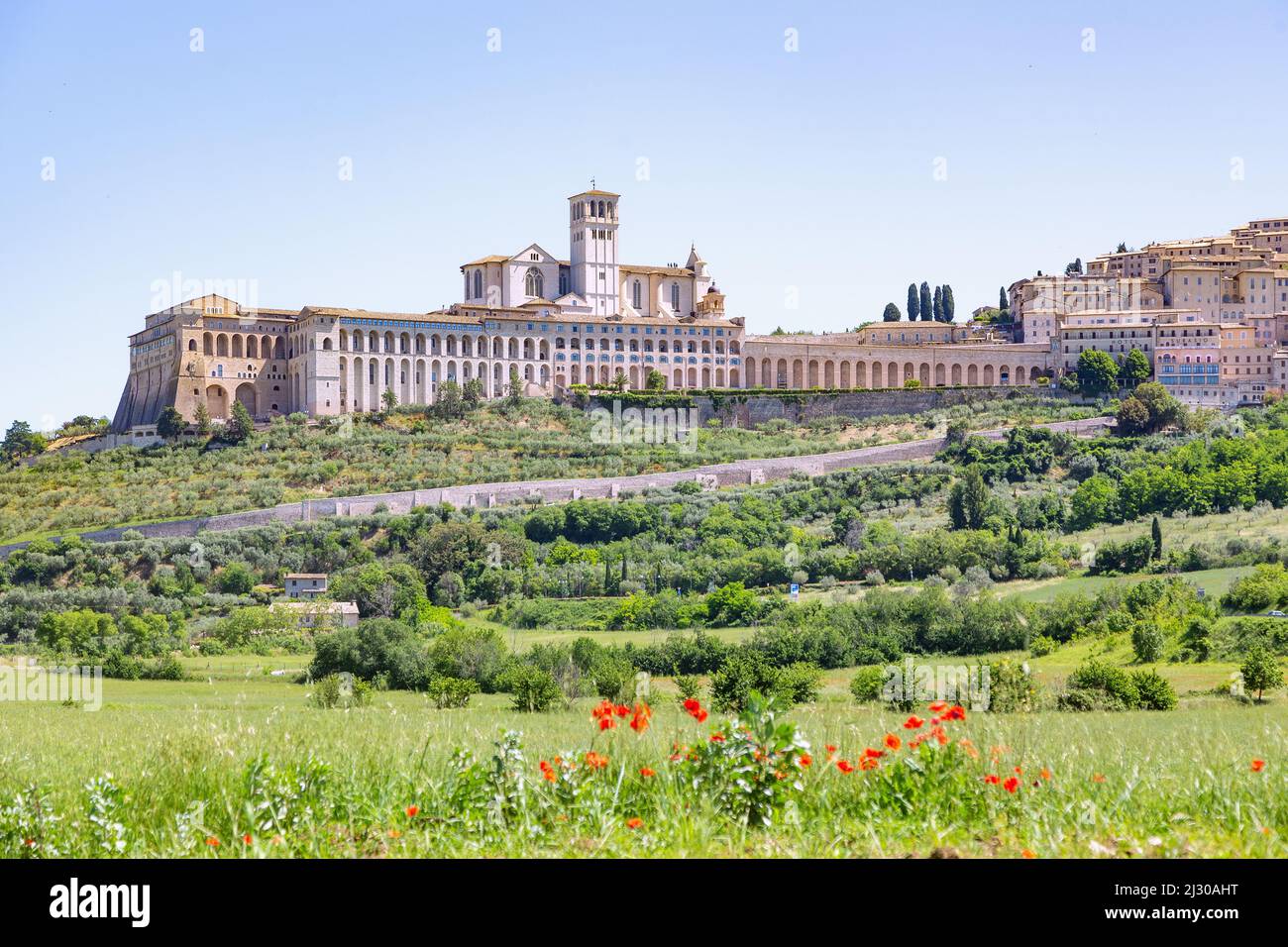 Assisi, city view with Basilica of San Francesco Stock Photo - Alamy