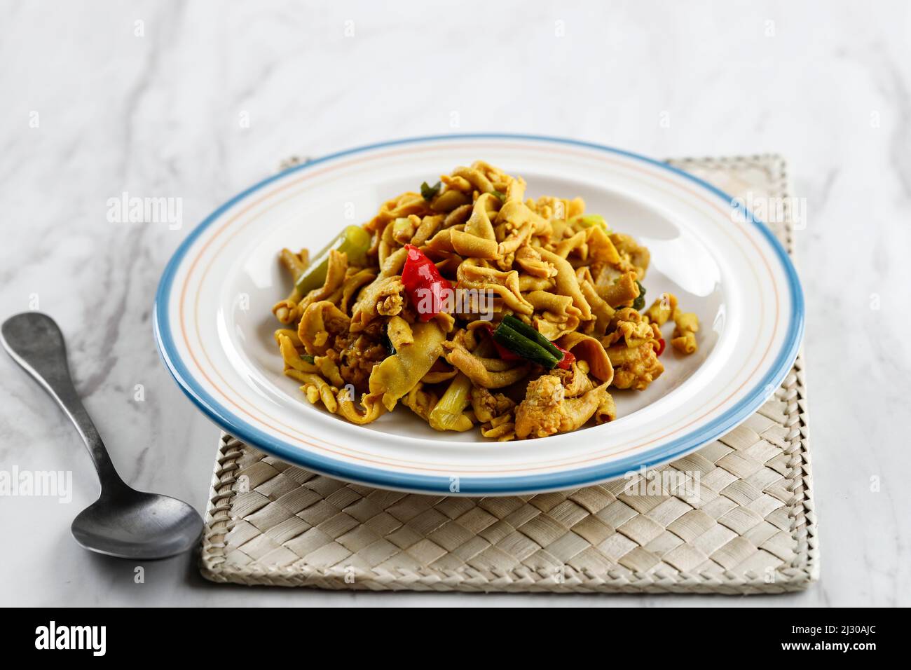 Tumis Usus Ayam or Sauteed Chicken Intestine, Traditional Indonesian ...