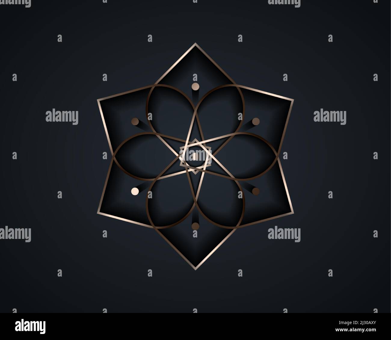 Silver lotus flower mandala, Seed of life symbol Sacred Geometry. Logo ...